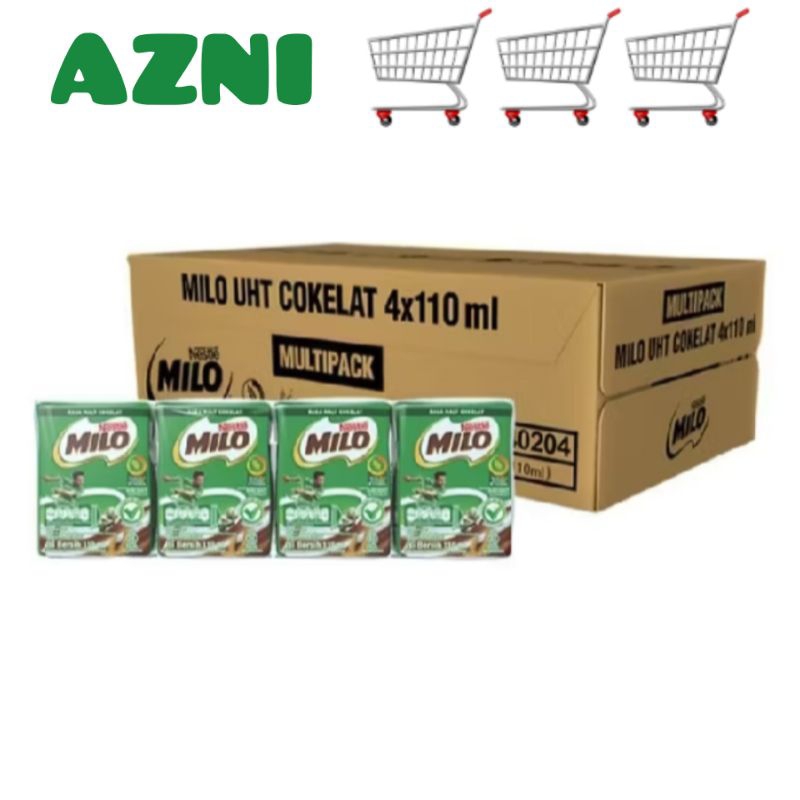 Jual MILO ACTIV-GO UHT Susu Coklat 1 Karton 36 Pcs 110ml | Shopee Indonesia