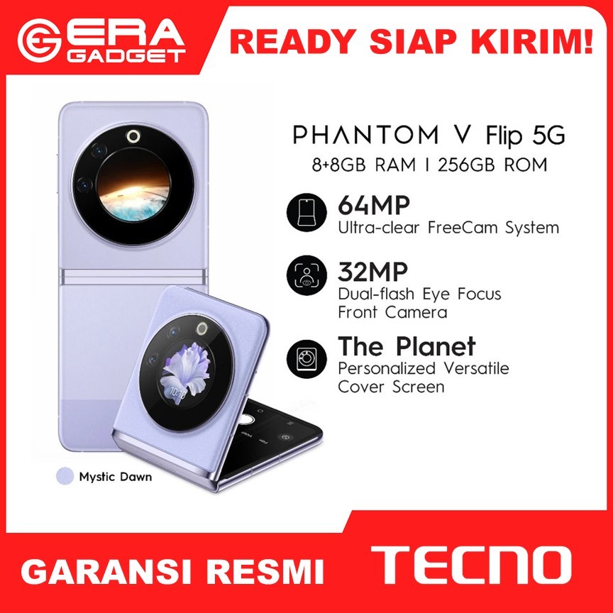 Jual Tecno Phantom V Flip 5G 8GB 256GB Mystic Dawn Garansi Resmi Indonesia | Shopee Indonesia