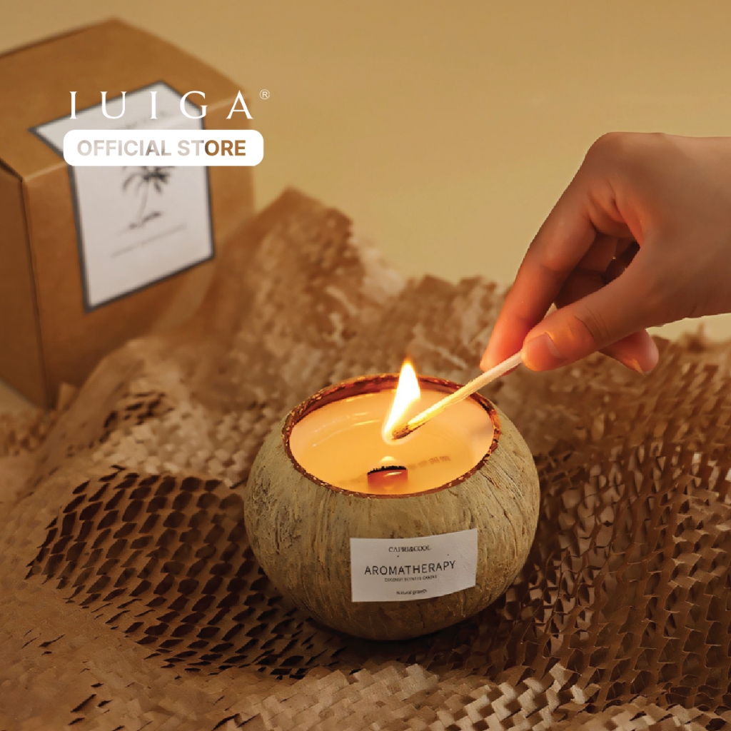 Jual IUIGA English Pear & Freesia Coconut Bowl Candle - Lilin Aroma ...