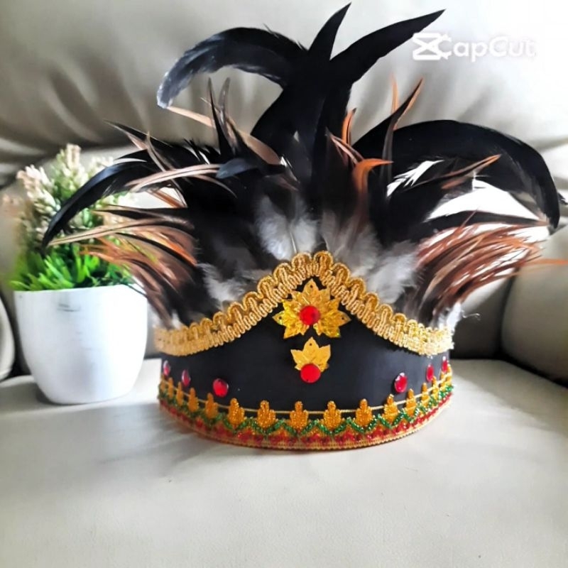 Jual Mahkota Topi Adat Dayak { Bulu Premium } Cocok Untuk Semua Acara ...