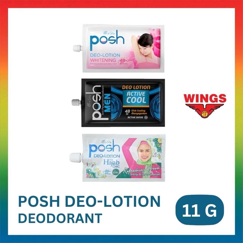 Jual Posh Deo Lotion Sachet 11 gr (whitening, hijab, active cool ...