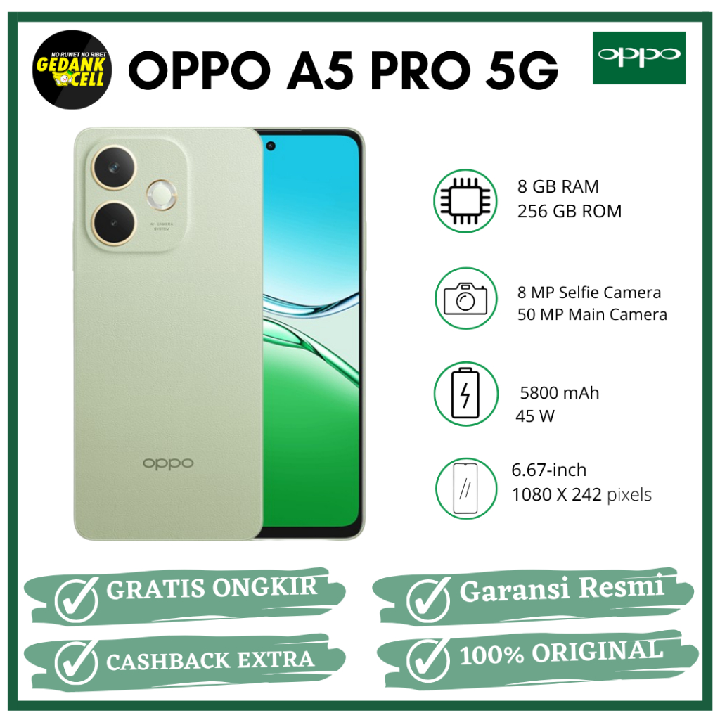 Jual OPPO A5 PRO 5G NEW BERGARANSI RESMI 8/256 GB | Shopee Indonesia