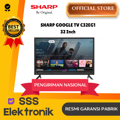 Jual LED TV Sharp 32 Inch HD Ready Google TV C32EG1 - GARANSI RESMI PABRIK 100% | Shopee Indonesia