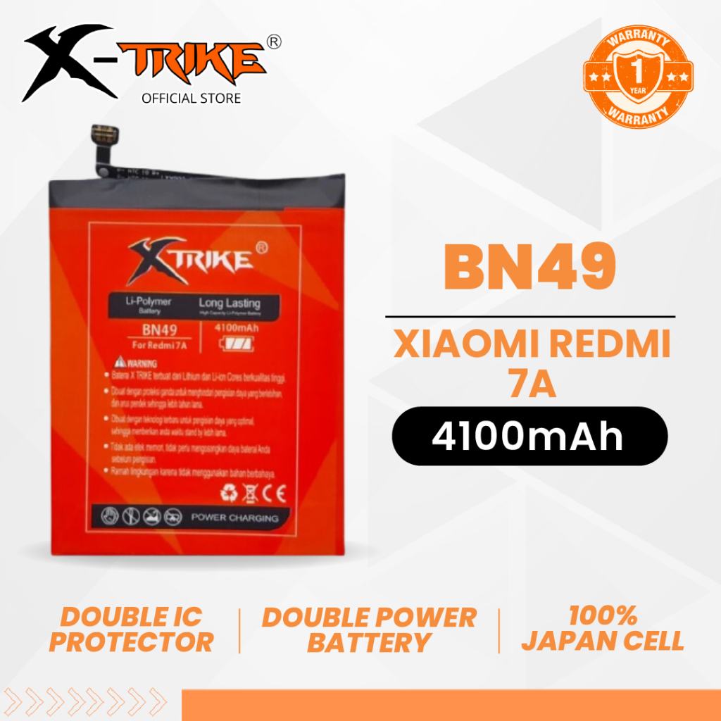 Jual XTRIKE Baterai Xiaomi Redmi 7A BN49 Double Power | Shopee Indonesia