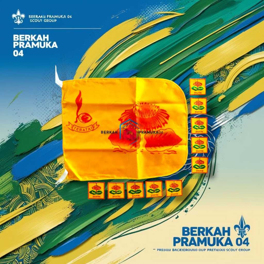 Jual 1 bendera + 10 tanda regu pramuka nama bunga TERATAI | Shopee ...