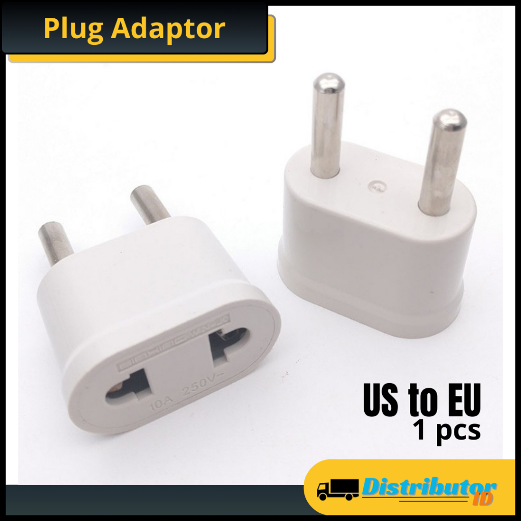 Jual Adapter US to EU Colokan Tipe A ke C Travel Konverter Plug 10A ...