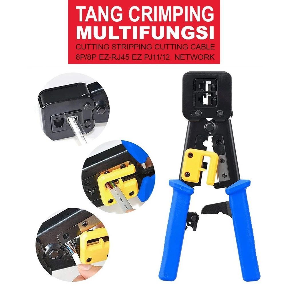 Jual HSAirPo Tang Crimping Cutter RJ45 Cat 5 Cat 6 6 Pin 8 Pin ...