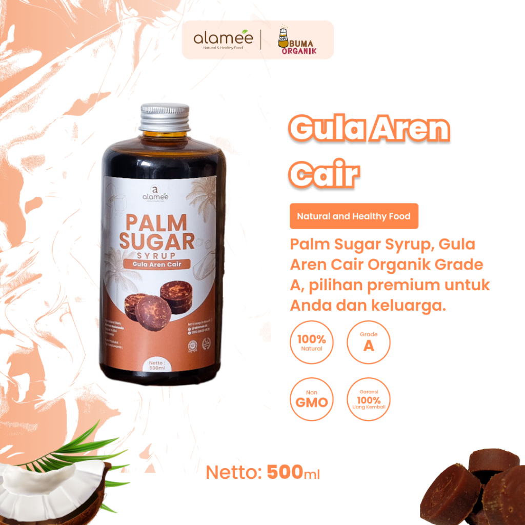 Jual Gula Aren Cair 500ml Syrup Palm Sugar Organic Liquid Organik Pure ...
