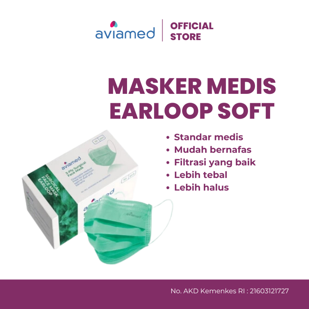 Jual AVIAMED Masker Medis Earloop Premium | Shopee Indonesia