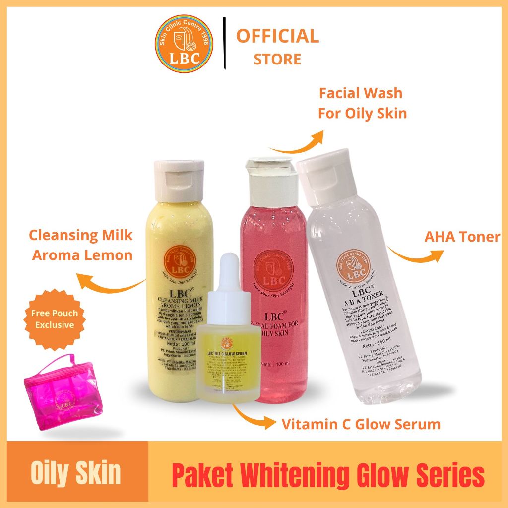 Jual LBC Paket Whitening Glow Series For Oily Skin (FREE POUCH ...