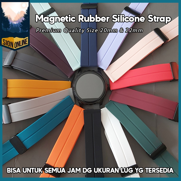 Jual Tali Rubber Jam Tangan Model Magnet Soft Silicone Rubber Strap ...