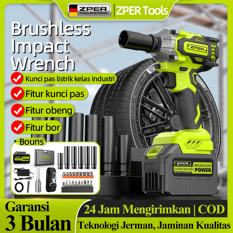 Jual ZPER Brushless cordless impact impact wrench impact baterai Mobil ...