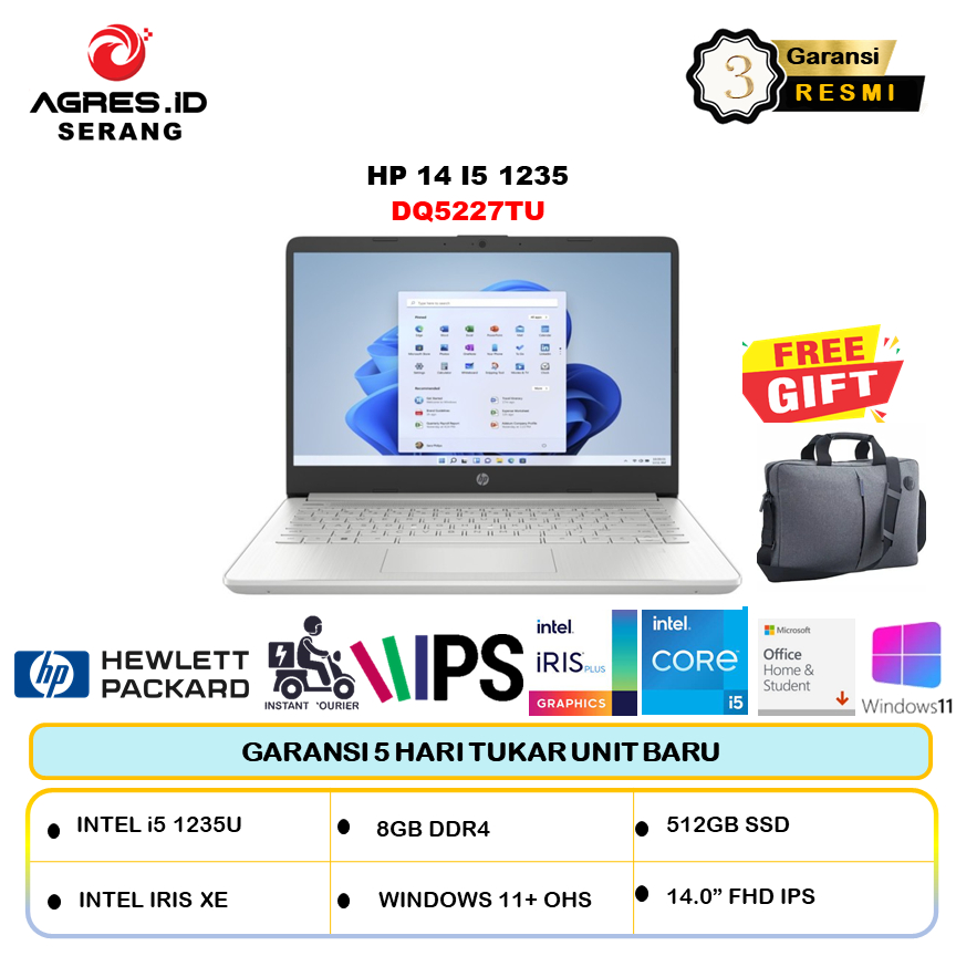 Jual HP 14 Intel i5 1235 16GB 512ssd W11+OHS 14.0Fhd Ips | Shopee Indonesia