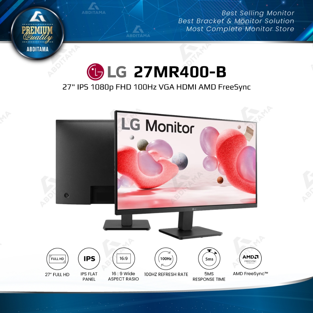 Jual Monitor LED LG 27MR400-B 27" IPS 1080p FHD 100Hz VGA HDMI 3-side ...