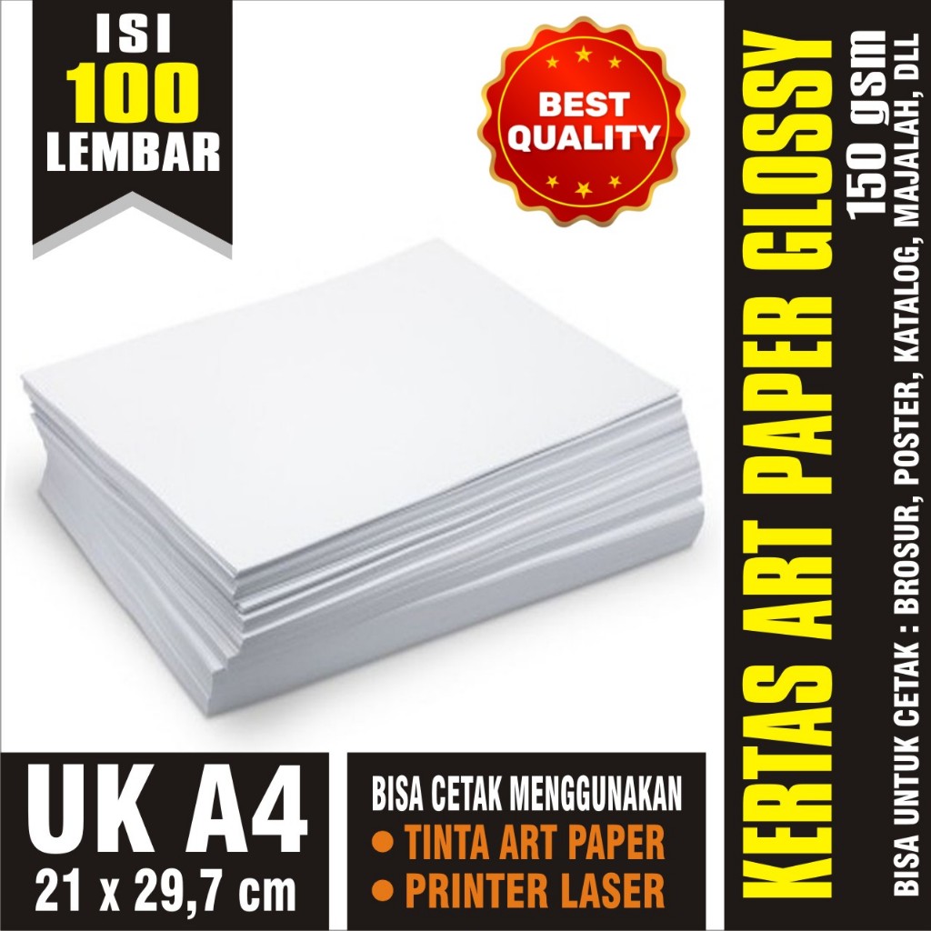 Jual Art Paper 150 gsm A4 isi 100 Lembar / Kertas Glossy 150 gram ...