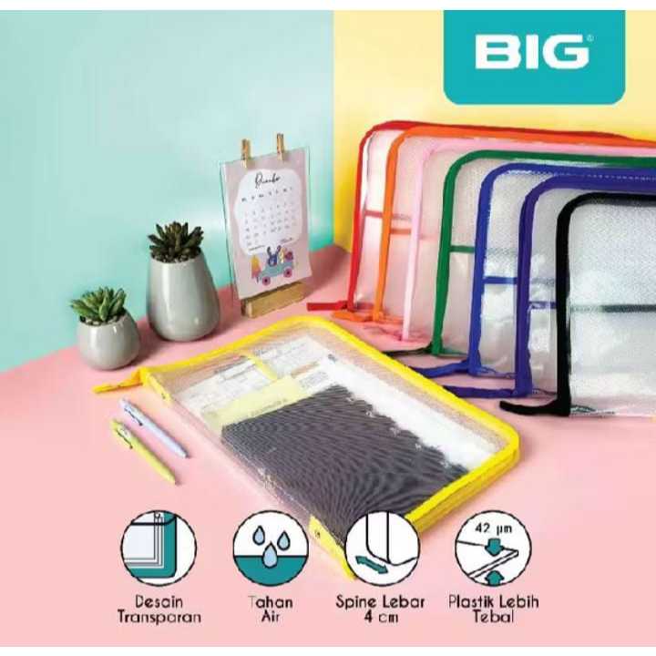 Jual Map Plastik Resleting Jaring Zipper Bag File F4 Tas dokumen ...