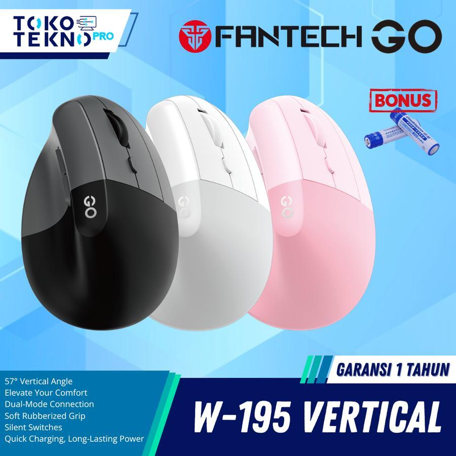 Jual Fantech W195 / W-195 / W195R / W195-R GO Comfy Wireless Dual Connection Vertical Mouse ...