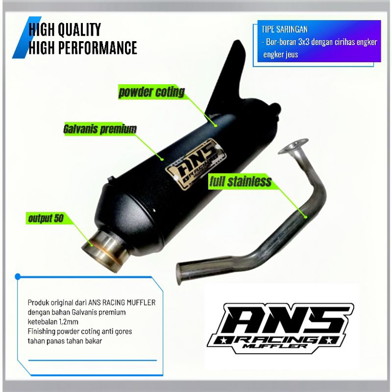 Jual knalpot ANS Racing saringan bor boran, engkerr , beat, scoopy ...