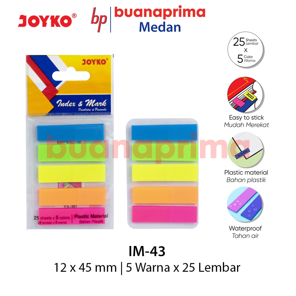 Jual Sticky Notes JOYKO IM-43 PLASTIK Post Stick It Note Bendera Warna ...
