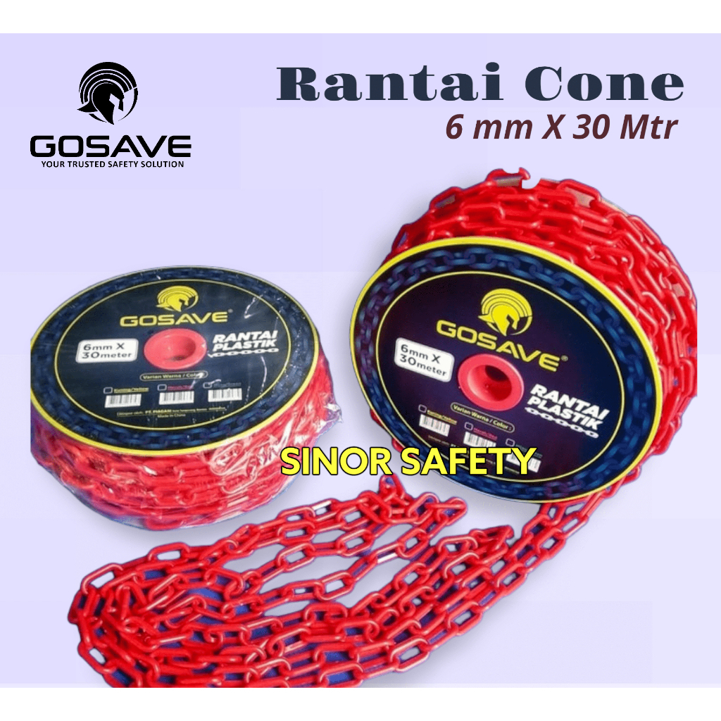 Jual Eceran Per 1 Meter Rantai Plastik Traffic Cone Kerucut Safety 6 MM ...
