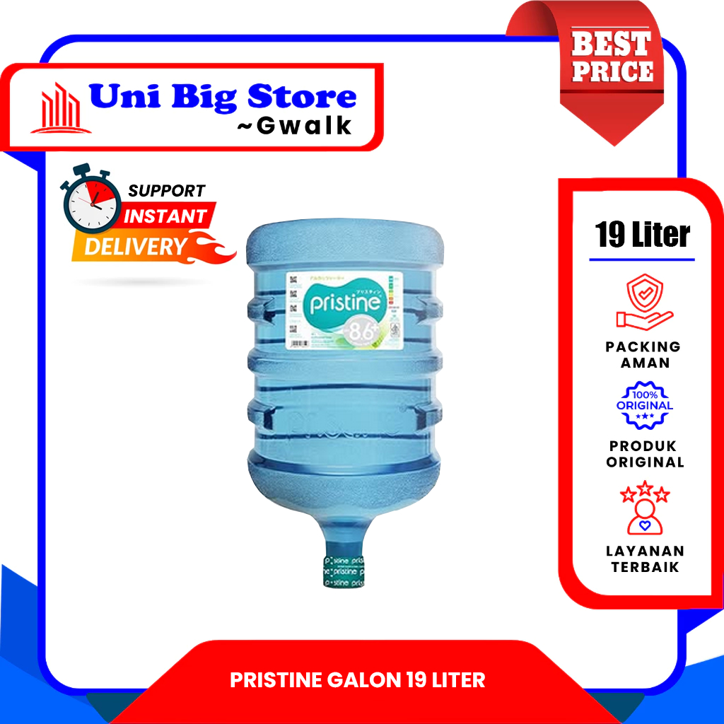 Jual PRISTINE 8+ AIR MINERAL ALKALI GALON - 19 Liter | Shopee Indonesia