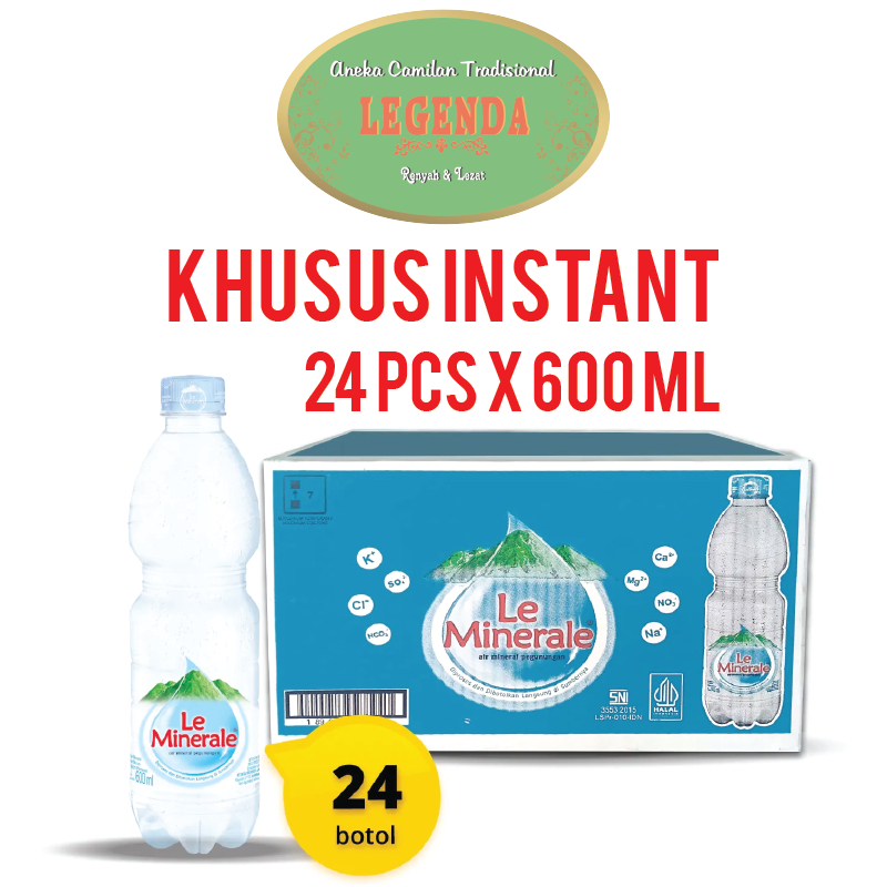 Jual GROSIR Air Minum LE MINERALE Sedang 600ml Dus isi 24 Botol Kemasan Mineral Pegunungan Murah ...