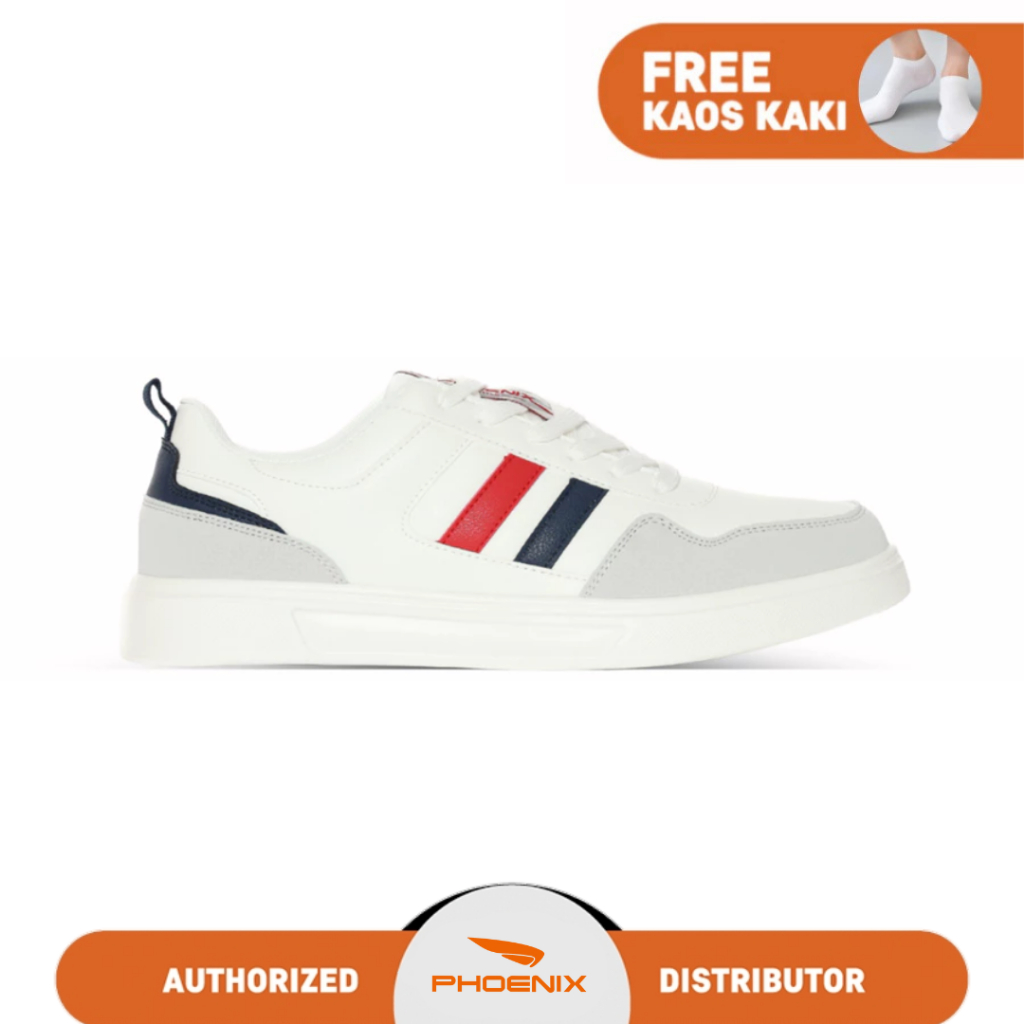 Jual Phoenix Kitaro Sepatu Sneakers Pria - White/Navy | Shopee Indonesia