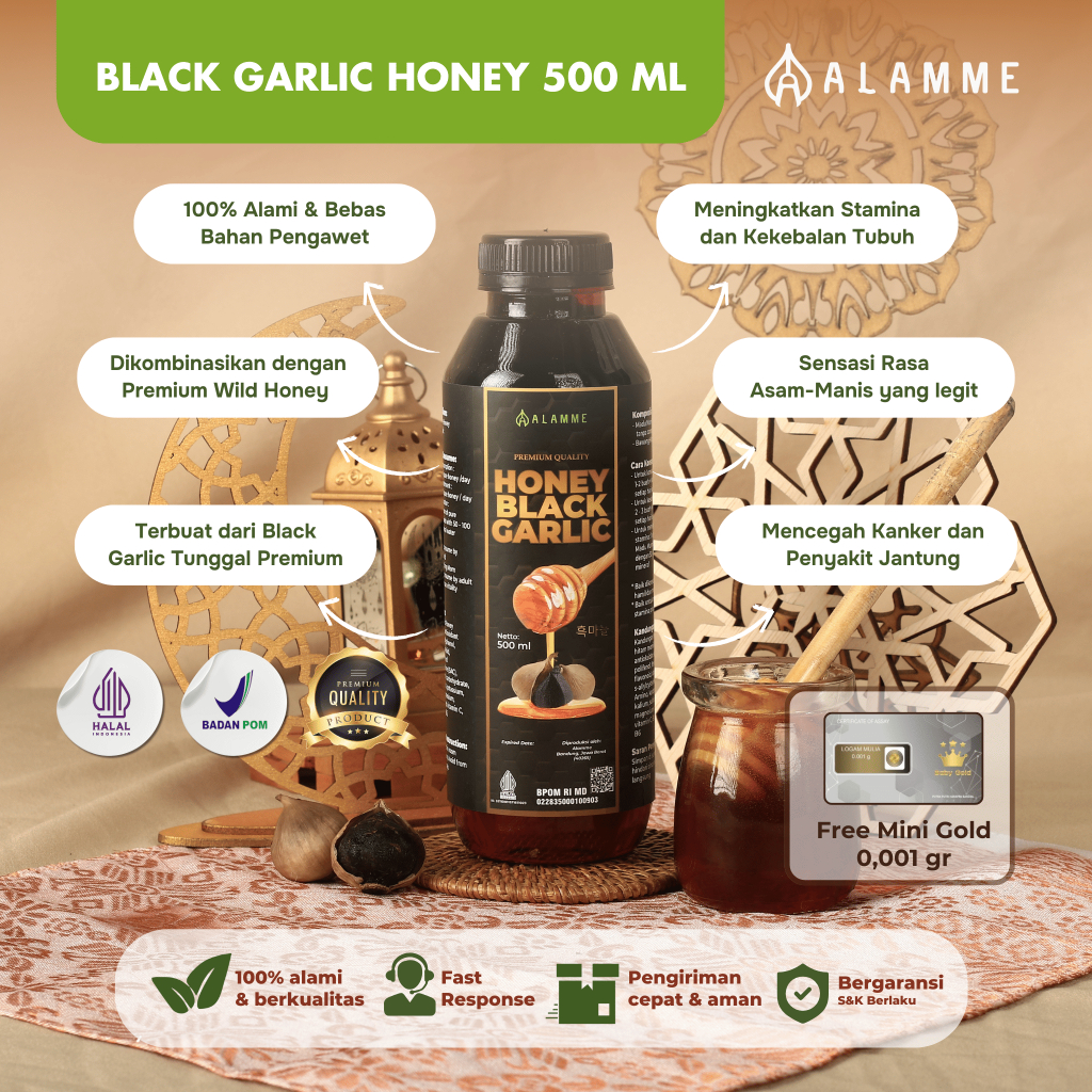 Jual Alamme Black Garlic Honey Madu Bawang Hitam Tunggal Lanang Premium ...