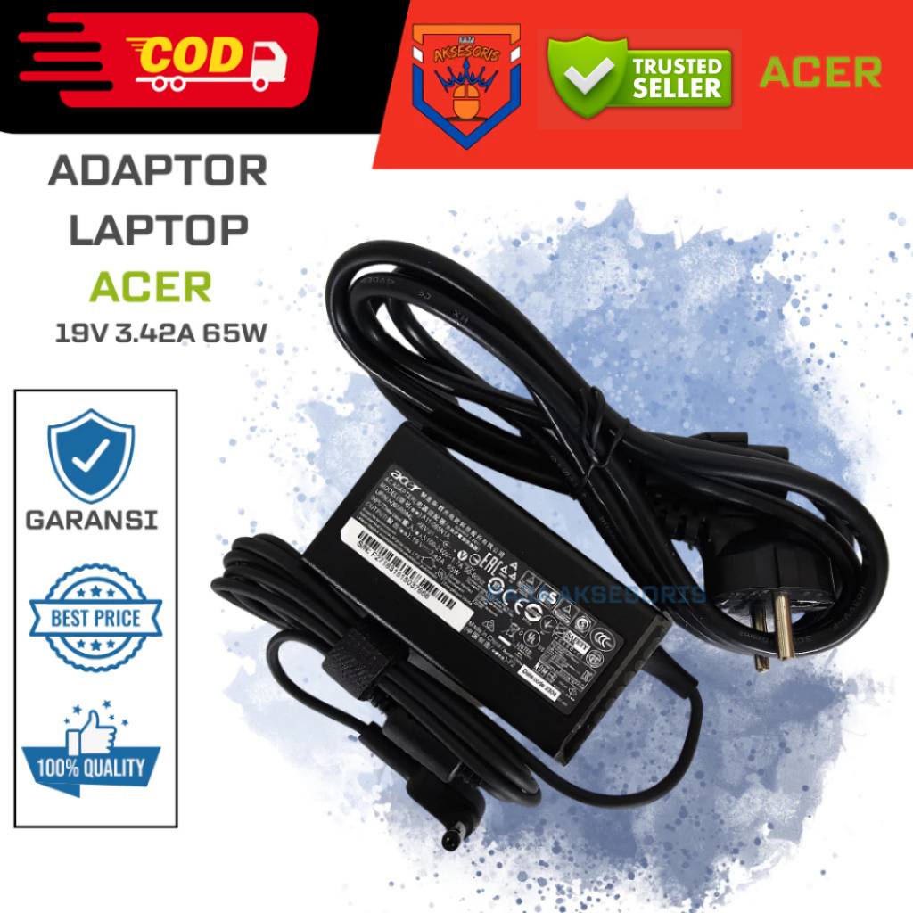 Jual RAJA AKSESORIS Charger Adaptor Cas Casan Laptop 19V 3.42A 65W For ...