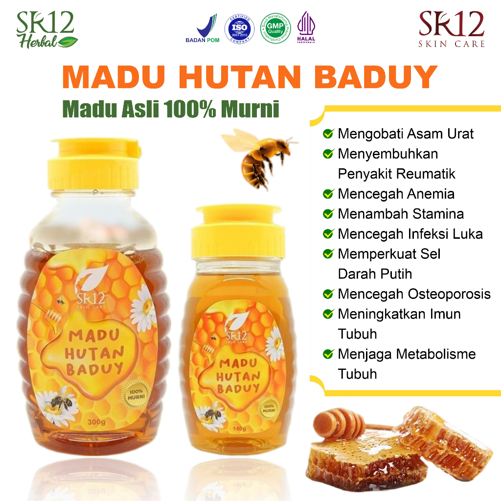 Jual Madu Hutan Baduy SR12 Herbal 140gr & 300gr Asli 100% Madu Murni ...