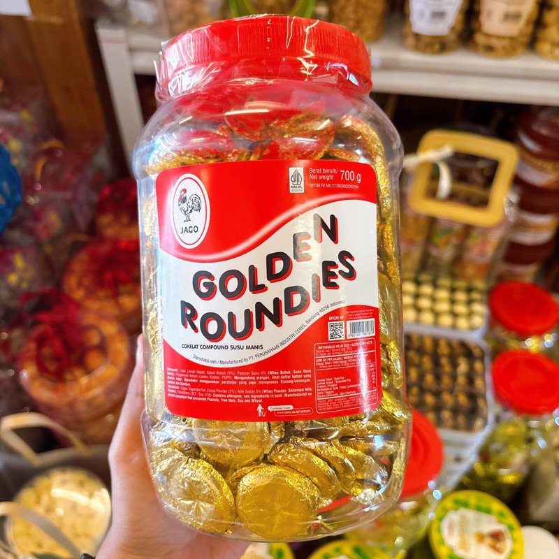 Jual Coklat Coin Full Milk GOLDEN ROUNDIES Kemasan Toples 700gr ...