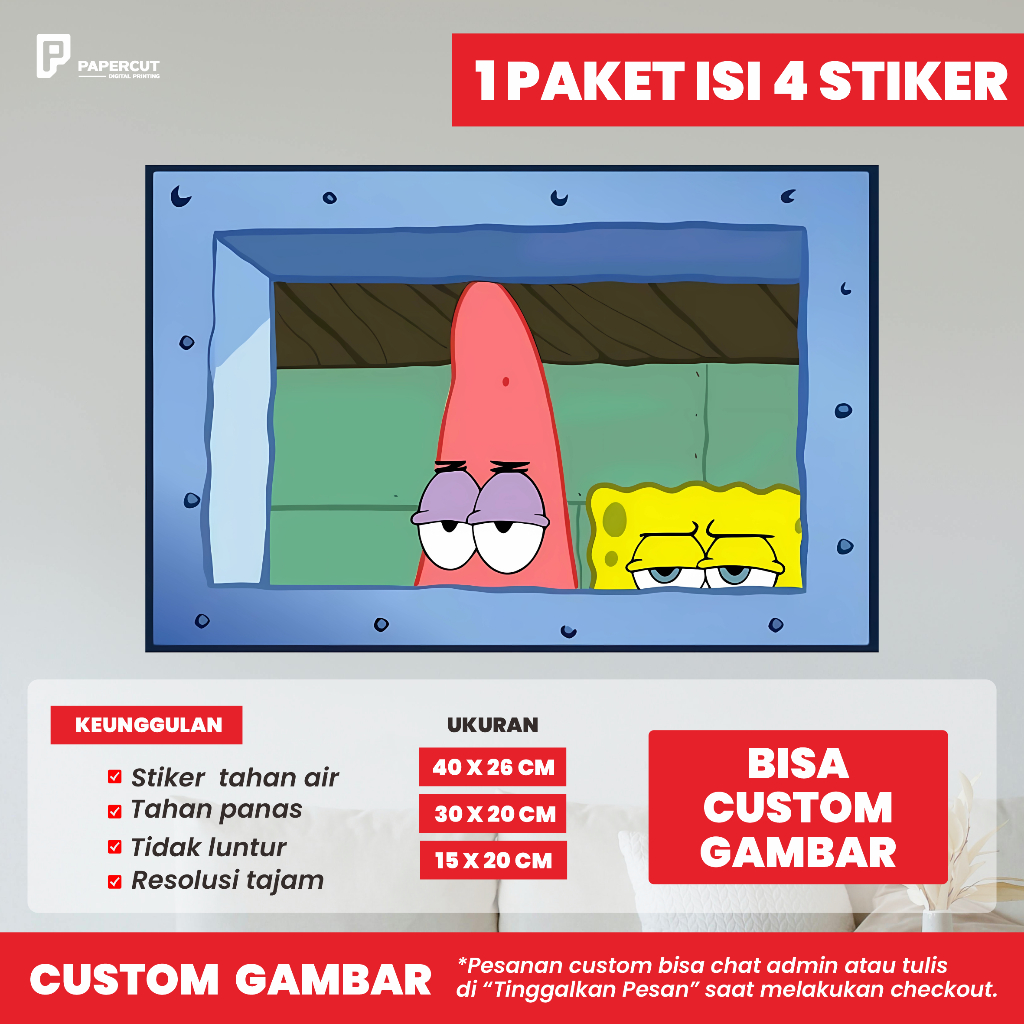 Jual POSTER JENDELA KRUSTY KRAB PATRICK DAN SPONGEBOB MENGINTIP ...
