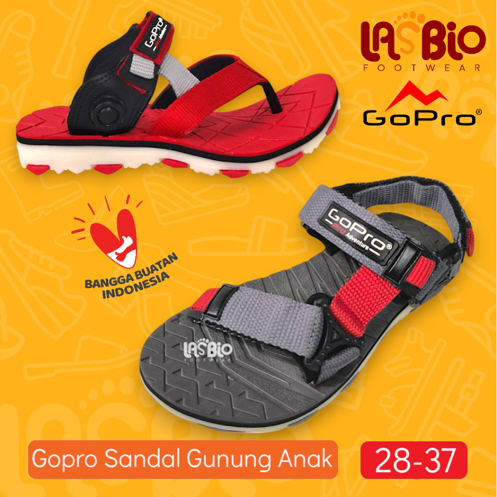 Jual GoPro Sepatu Sandal Gunung Jepit 2in1 Anak Remaja Tanggung Unisex ...