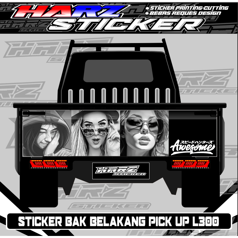 Jual Stiker Pintu Belakang Mobil Pick Up L300-Stiker Variasi Pick Up ...