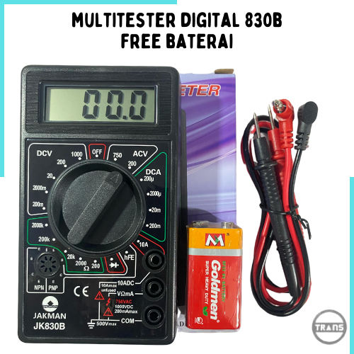 Jual MULTITESTER DIGITAL 830B / AVOMETER DIGITAL / MULTIMETER FREE ...