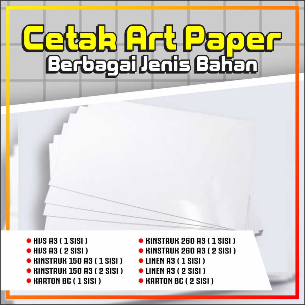 Jual Cetak Art Paper A3 ( Berbagai Jenis Bahan ) | Cetak Kertas Art ...