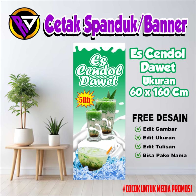 Jual Spanduk Banner Es Cendol Dawet Size 60x160 Cm Costum Design ...