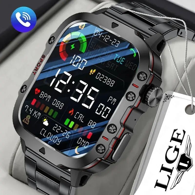 Jual LIGE Jam Tangan Pintar Olahraga Tahan Air Panggilan Bluetooth Pria ...