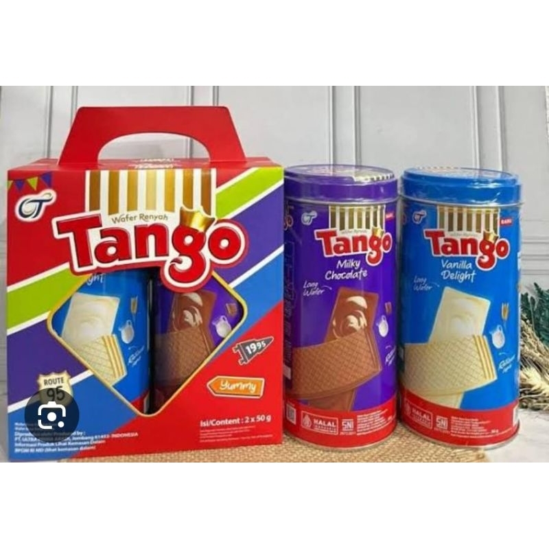 Jual Wafer Tango Duo varian milky coklat dan vanila dalam satu kemasan ...