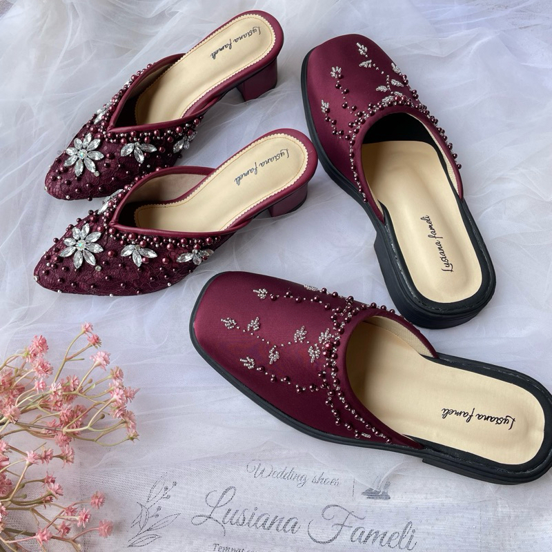Jual 𝘾𝒐𝙪𝒑𝙡𝒆 𝒉𝙖𝒏𝙖𝒓𝙮𝒊 | Sepatu couple pengantin selop heels wedding ...