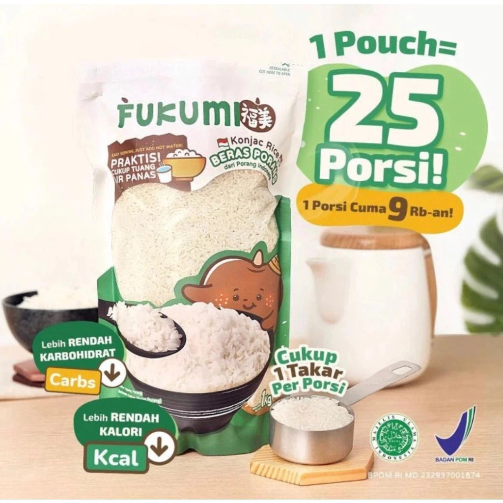 Jual Beras Porang 100% Original 1 KG /Beras Porang Pouch Shirataki Rice ...