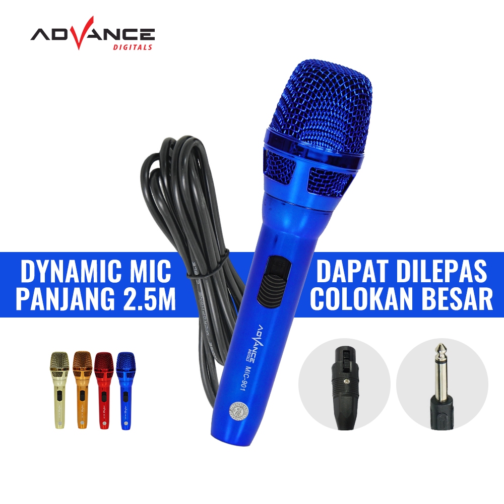 Jual Advance MIC-901 Microphone Kabel Karaoke Colokan Besar 6.5mm ...