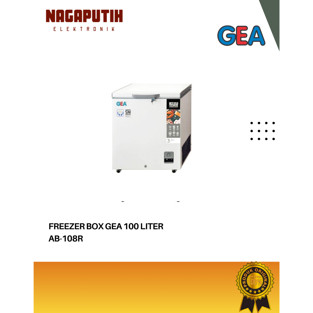 Jual GEA CHEST FREEZER box AB-108R kapasitas 100 liter Garansi Resmi ...