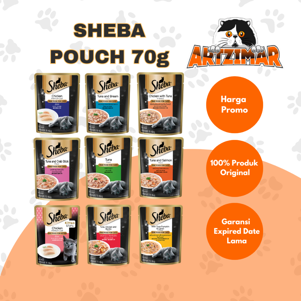 Jual Sheba Pouch 70gr All Varian Kitten & Adult makanan kucing sachet ...