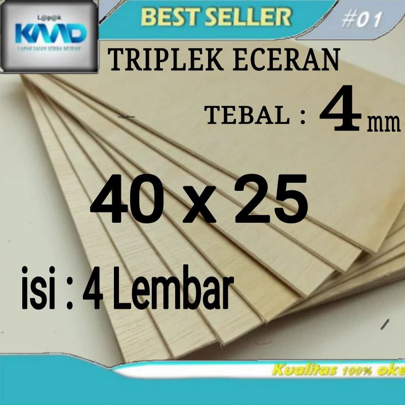 Jual Lk - triplek 4mm albasia 40 x 25 isi : 4 lembar multiplek potongan ...