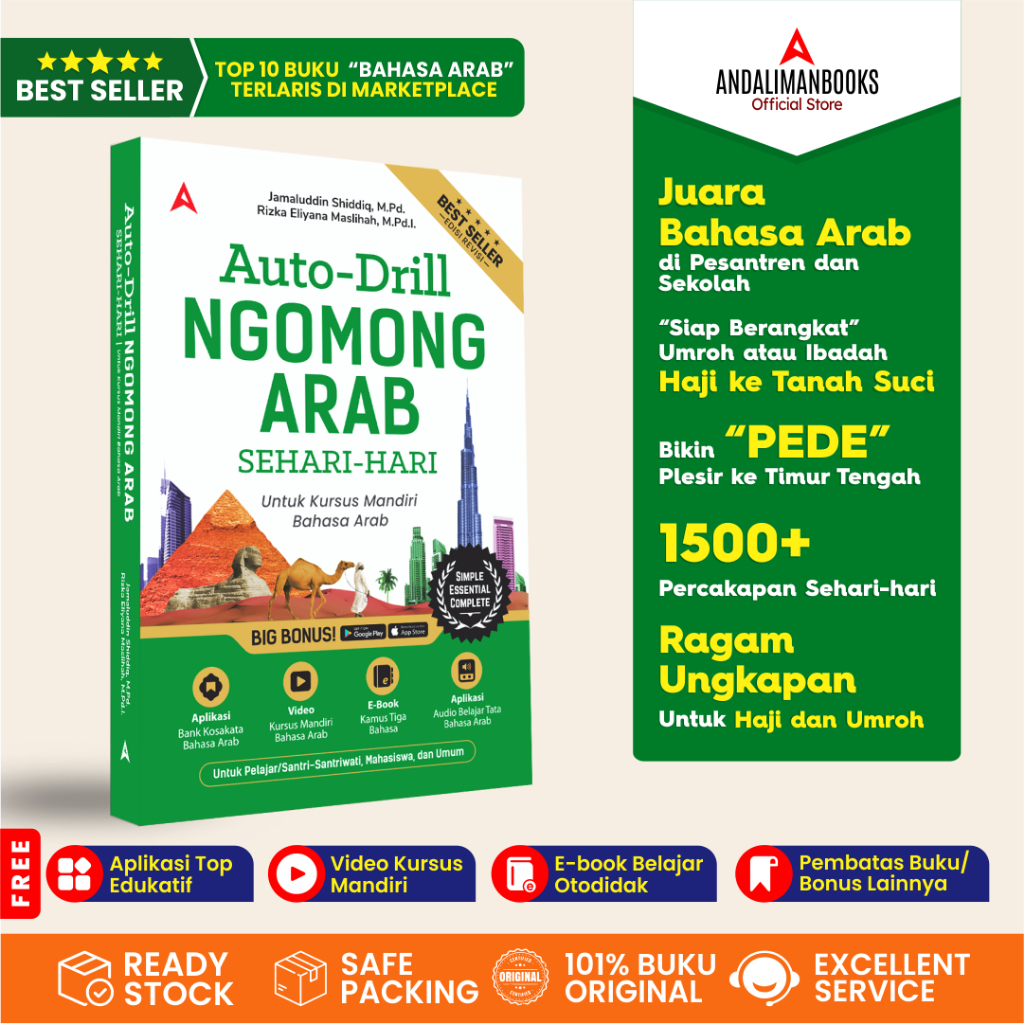 Jual [BEST SELLER] BUKU Belajar Bahasa ARAB - Auto Drill NGOMONG ARAB Sehari-hari | Shopee Indonesia