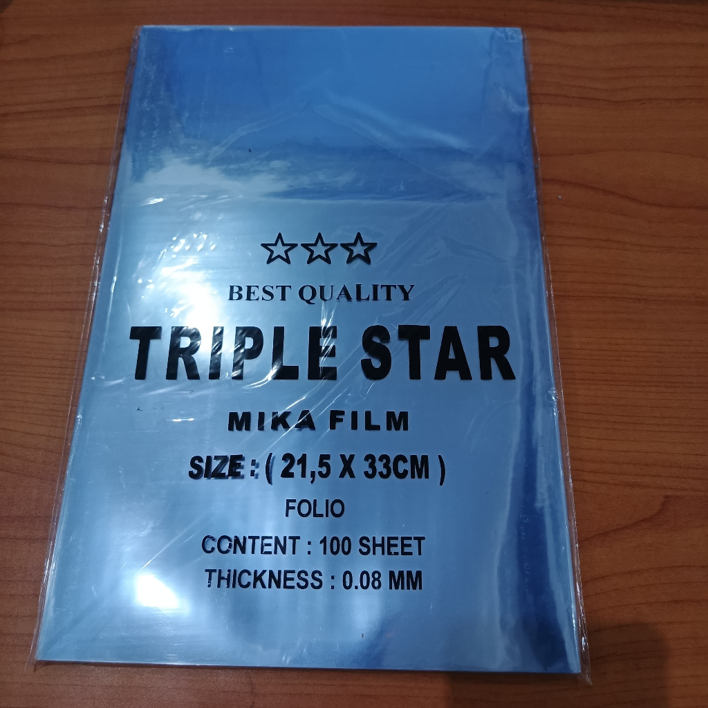 Jual (1Pack=100Lbr) Plastik Mika COVER JILID TRIPLE STAR A4 & F4 | Shopee Indonesia