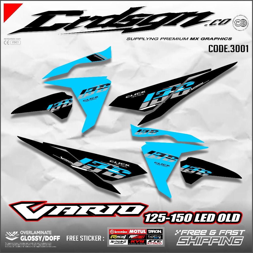 Jual Striping stiker lis decal motor Vario Led Old 125 / 150 2016 2017 ...