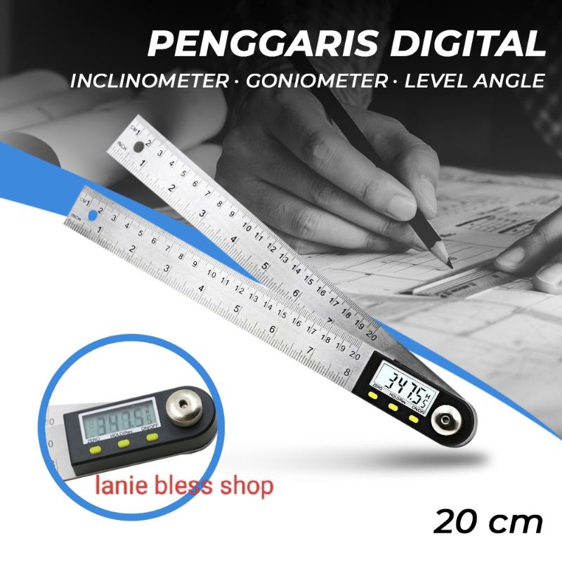Jual penggaris digital inclinometer goniometer level angle ruler pengukur sudut 2in1 | Shopee ...