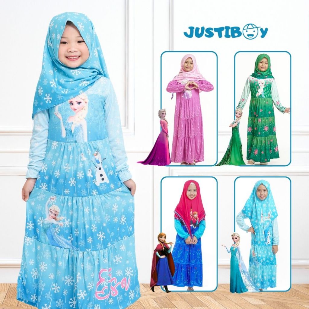 Jual Gamis Anak Princess Frozen Usia 3 - 10 Tahun Free Hijab / Dress ...